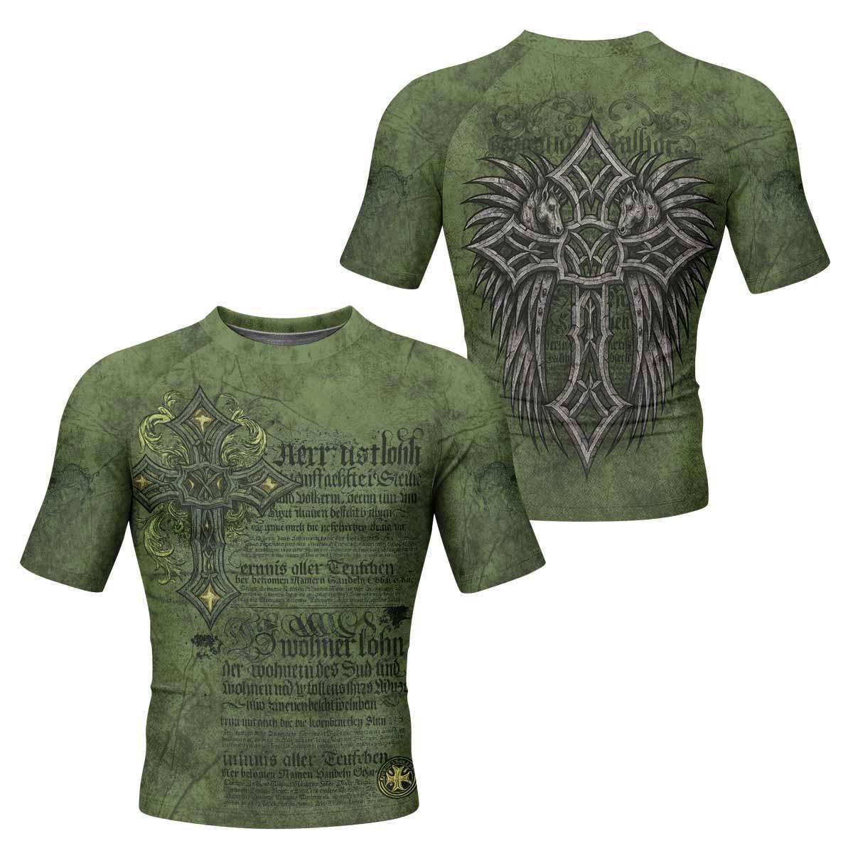 Gothic Cross Rash Guard – Compression Fit Rash Guard for BJJ & MMA ...